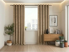 Zatemňovací závěs ELVIO VELVET 140x250 cm, béžový Zavěšení: Kovové kroužky