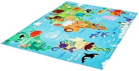 Obsession koberce Dětský kusový koberec Torino kids 233 WORLD MAP ROZMĚR: 80x120