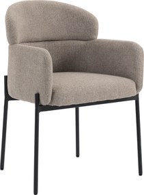 HOMCOM Chenille dekorativní křeslo – moderní čalouněné ergonomické křeslo s kovovými nohami, světle hnědé