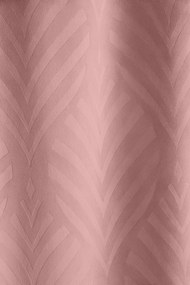 Room99 Hotový Závěs na pásce LEAFLY Velurový Zatemňovací Barva: Světle růžová, Velikost: 140 x 250 cm
