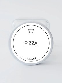 Samolepka na kořenky PIZZA bílá 5 cm základní písmo
