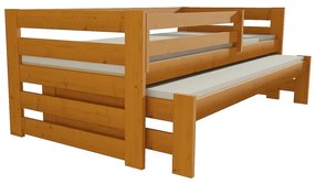 Vomaks Dětská postel s výsuvnou přistýlkou DPV 007 90 x 180 cm moření dub