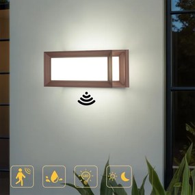 Brilagi - LED Venkovní nást. svítidlo se senzorem PARKER LED/12W/230V hnědá IP44