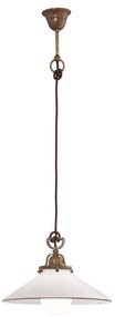 Il Fanale 081.10.OV Country, rustikální závěsné svítidlo z mosazi a benátského skla, 1x15W LED E27, prům. 34cm