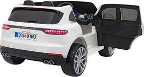 Ramiz Elektrické autíčko Porsche Cayenne S na baterie pro děti bílý lak SUV + dálkové ovládání