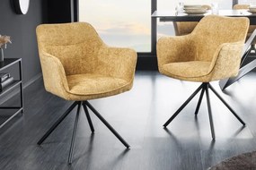 Designová otočná židle Rahiq hořčicová
