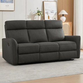 Sedací sestava BRAVEN 3+1+1 s FUNKCÍ RELAX | tmavě šedá látka | EXTRA POHODLNÉ