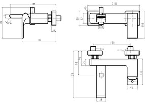 Novaservis - Vanová baterie NOBLESS SHARP lesklý chrom