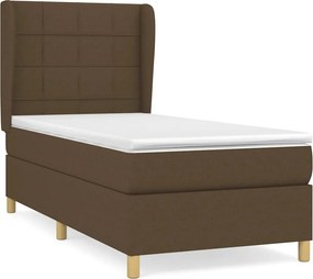 Box spring postel s matrací tmavě hnědá 90x190 cm textil 3128488