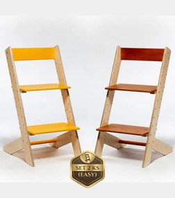 Lucas Wood Style - rostoucí židle EASY LINE zvýhodněný set 2 ks -  žlutá + mahagon