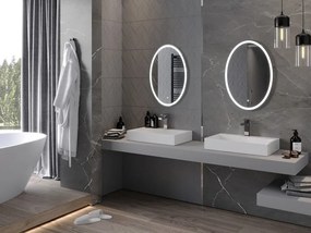 Mexen Elz osvětlené koupelnové zrcadlo 50 x 70 cm, LED 6000K, proti zamlžení - 9802-050-070-611-00