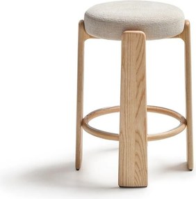 Béžová/ve světle přírodní barvě barová stolička z jasanového dřeva (výška sedáku 75 cm) Granite – Kave Home