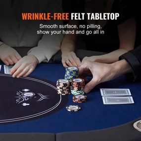 Skládací pokerový stůl pro 8 hráčů, Blackjack Texas Holdem s polstrovanými