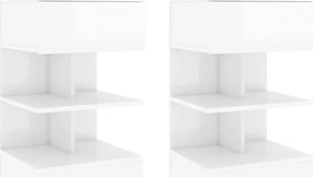 vidaXL Noční stolky 2 ks 40 x 35 x 65 cm [816042] Barva: bílá s vysokým leskem