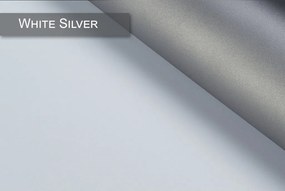 Dekodum Termoizolační roleta v hnědé kazetě, barva látky White Silver Šířka (cm): 97, Výška (cm): Standardní (do 150 cm), Strana mechanismu: Levá