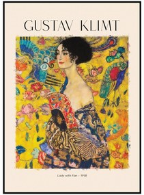 Gustav Klimt - Dáma s vějířem (21 x 29,7 cm)