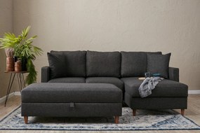 Hanah Home Rohová pohovka EVA antracitová pravá