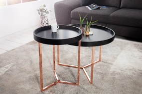 Noble Home Konferenční stolek Vedul, 60 cm, černá/měď