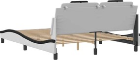 Rám postele Viana bez matrace bílý a černý 160 x 200 cm umělá kůže 3208109