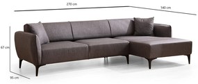 Designová rohová sedačka Beasley 270 cm tmavě šedá - pravá