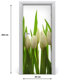 Fototapeta na dveře Bílé tulipány 85x205 cm