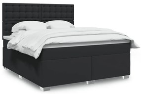Box spring postel s matrací černá 180x200 cm umělá kůže 3290732