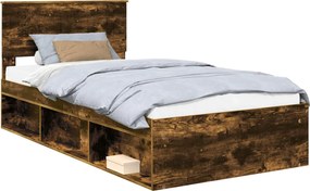 Rám postele Kouřový dub 100 x 200 cm Masivní borové dřevo 3410640
