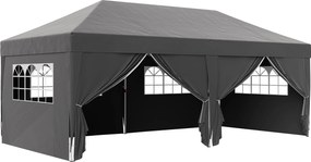 Pavilon cca 6x3m Stáj Odolný proti zimě Pop-up skládací pavilon s oknem Dveře na zip Boční díly UV ochrana