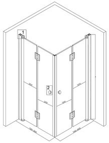 BPS-koupelny Čtvercový sprchový kout HYD-SK05 80x80 černá/transparent