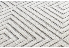 koberec SEVILLA Z788A, bílá / šedá střapce, Labyrint řecký vzor, Be velikost 120x170 cm | krásné koberce cz