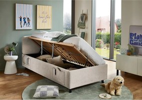 Béžová dětská postel s úložným prostorem s roštem 90x200 cm Cosy – Meise Möbel