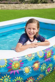 BESTWAY Family Pool Nafukovací bazén Happy Flora, 229 x 152 x 56 cm 54120