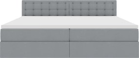 Postel s úložným prostorem a matrací Světle šedá 200 x 200 cm 3370656