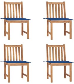 Zahradní židle 4 ks s poduškami masivní teak,  3073098
