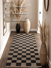 Hanse Home, Běhoun Handloom 106333 Rex White Black, 80x300, černobílá, chodba / předsíň
