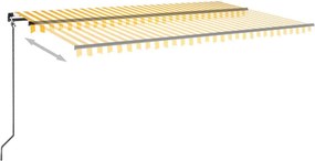Ručně zatahovací markýza 500 x 300 cm žlutobílá 3069138