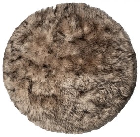 Hnědý melírovaný kulatý koberec Ruggy - Ø 100 * 3 cm