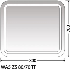 INTEDOOR zrcadlo s LED osvětlením WA5 ZS 80/70 TF