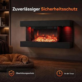 Costway Třístranný elektrický krb 81 cm s LED, černý
