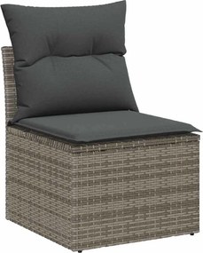 vidaXL Sada zahradních pohovek s polštářem s úložištěm 7 pcs Šedá [3357752]