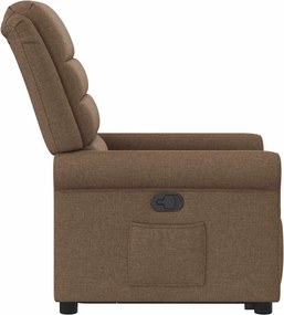 Zvedací polohovací křeslo hnědé textil 3303318