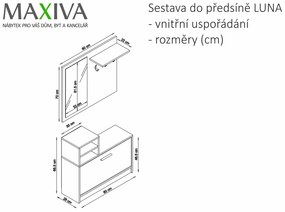 MAXIVA Předsíňová stěna - LUNA, bílá