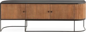 TV stolek z mangového dřeva v přírodní barvě 160x55x40 cm Curve – MOME
