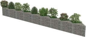 Gabionová zeď z pozinkované oceli 630 x 30 x 50 cm 143574