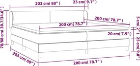 Box spring postel s matrací tmavě šedá 200x200 cm samet 3127392