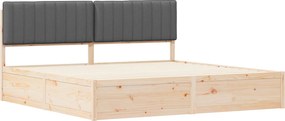 Rám postele s čalouněným čelem s čelo Tmavě šedá 200 x 200 cm 3398210