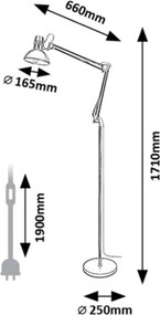 Rabalux Béžová stojací lampa Aristeo pro žárovku E27 2197