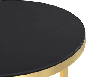 Odkládací stolek zlatý a černý 45 cm tvrzené sklo 331662