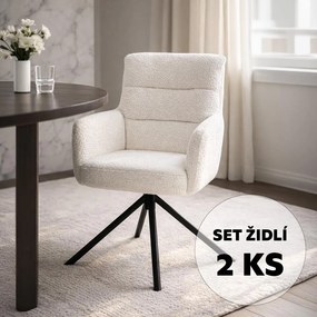 Set - 2 ks Otočná jídelní židle AVENBERG TESSA bílá