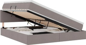Postel s úložným prostorem a matrací Taupe 180 x 200 cm Samet 3370464
